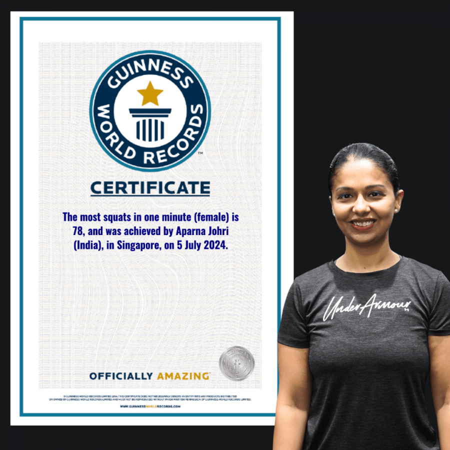 Most squats in one minute (Female) 78 - Guinness World Records - Aparna ...